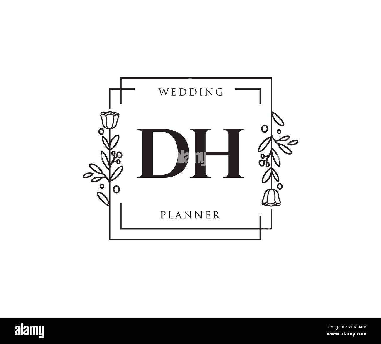 DH feminine logo. Usable for Nature, Salon, Spa, Cosmetic and Beauty ...