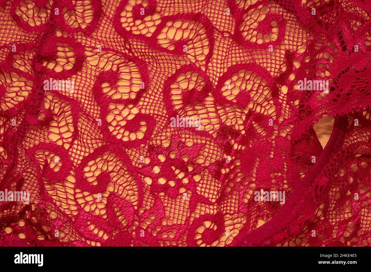 Red lace fashion style garment material pattern background Stock Photo ...