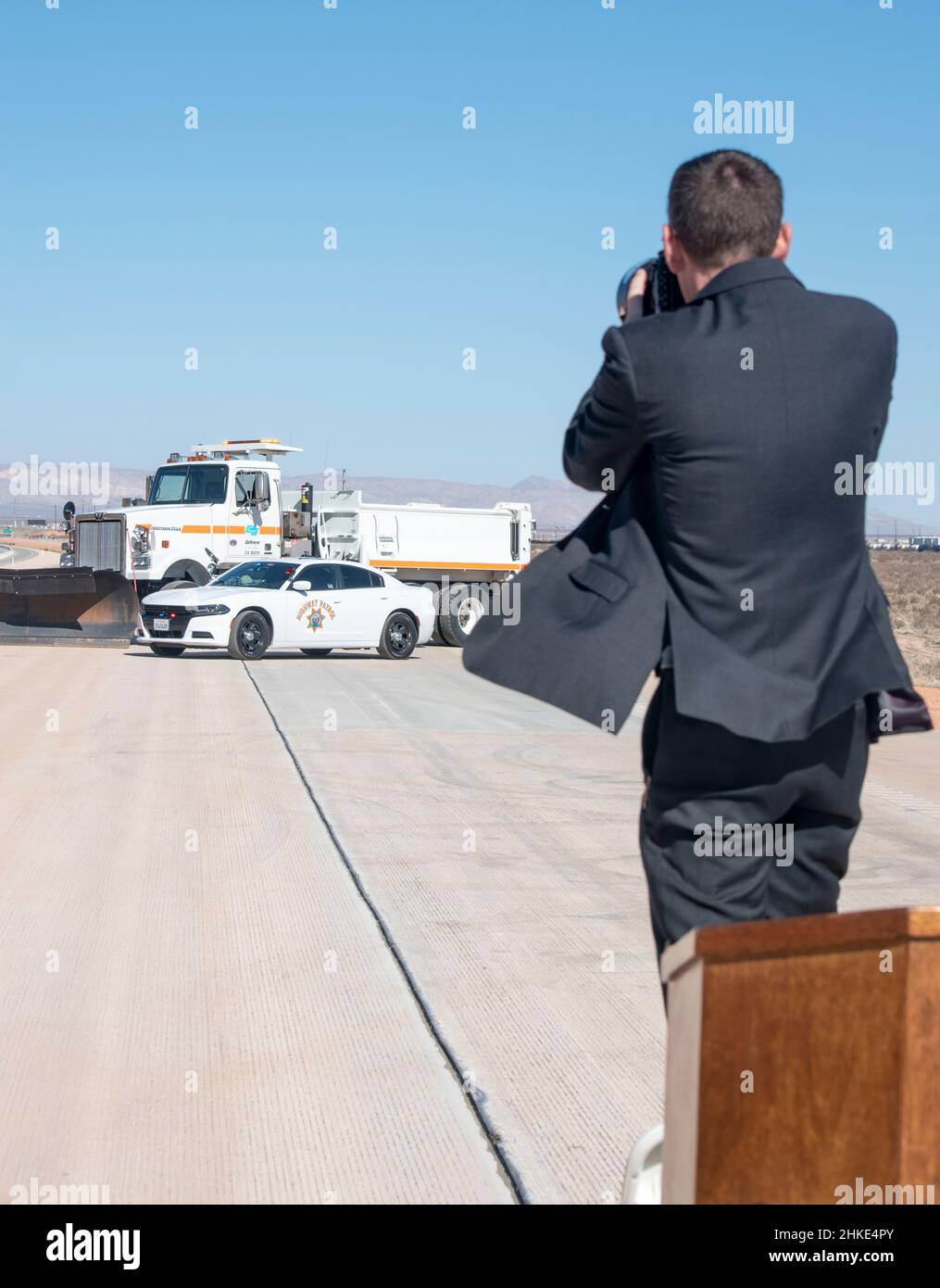 A California state highway near the town of Mojave in Kern County is ...