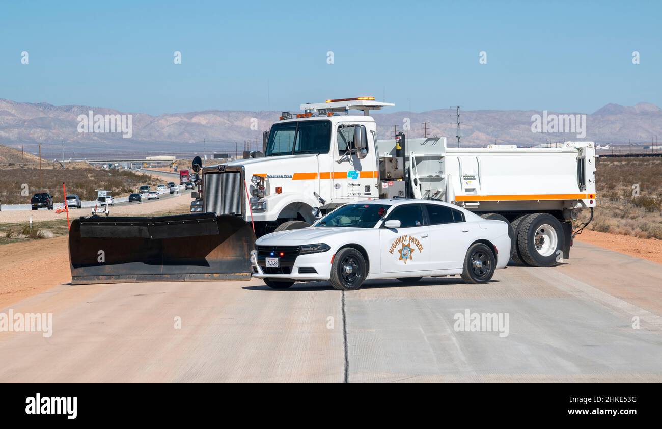 A California state highway near the town of Mojave in Kern County is ...