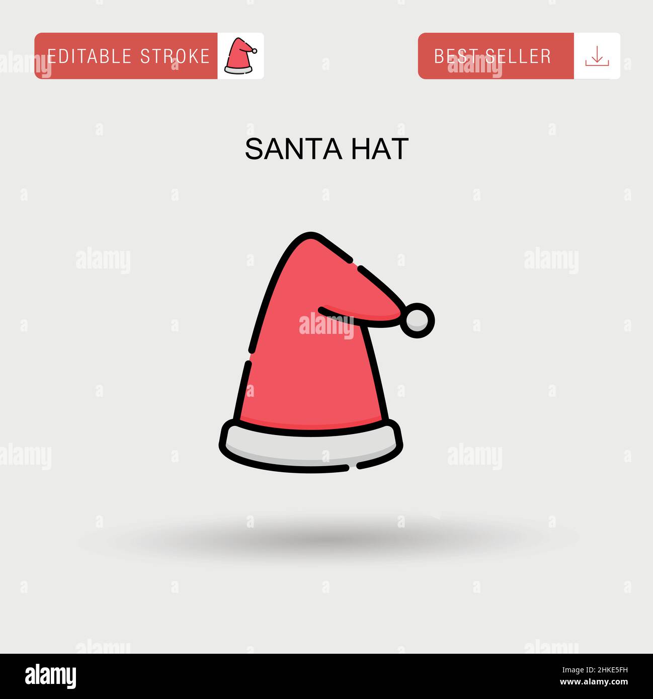 Santa hat Simple vector icon Stock Vector Image & Art - Alamy