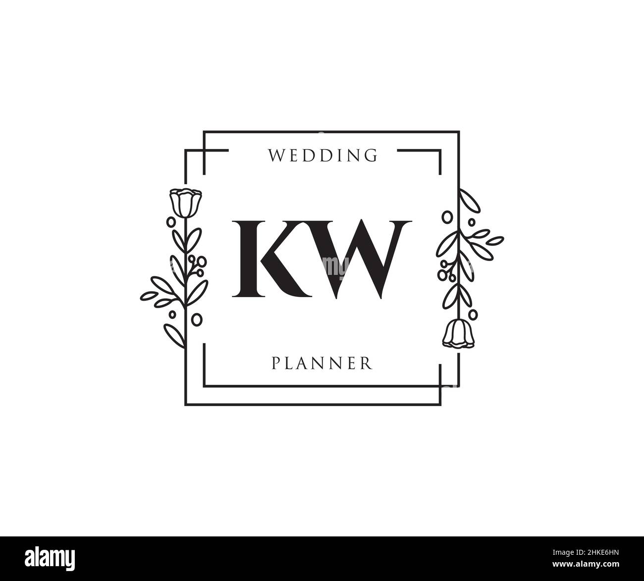 KW feminine logo. Usable for Nature, Salon, Spa, Cosmetic and Beauty ...