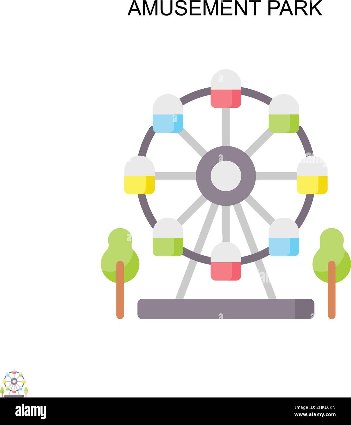 Amusement park Simple vector icon. Illustration symbol design template ...