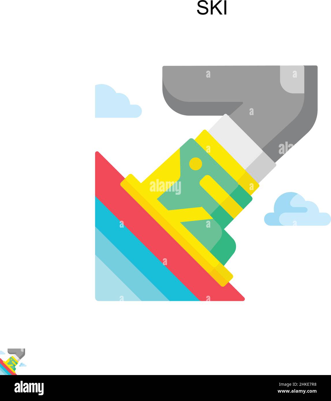 Ski Simple vector icon. Illustration symbol design template for web ...