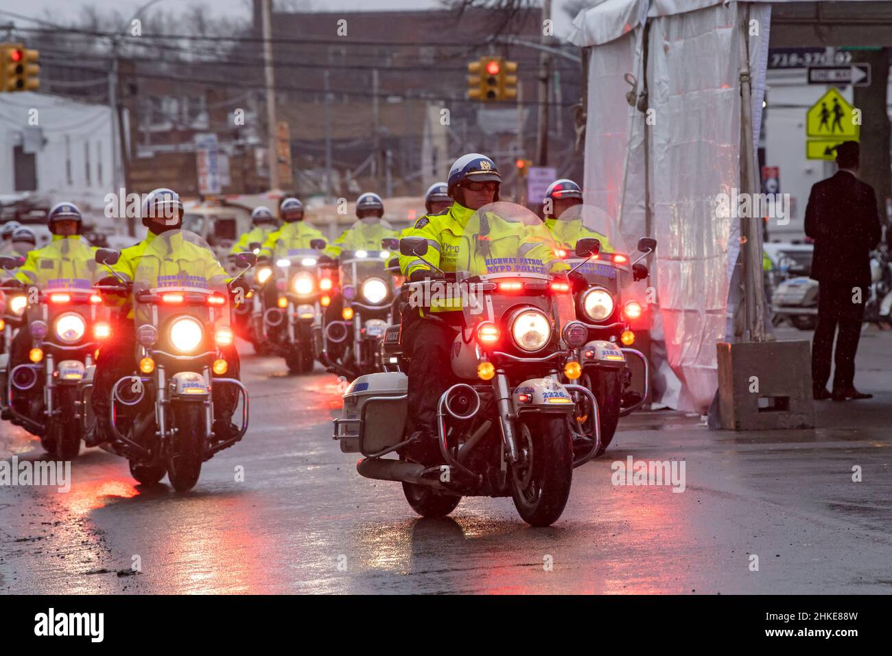 New York, United States. 03rd Feb, 2022. NYPD Highway Patrol rides in ...