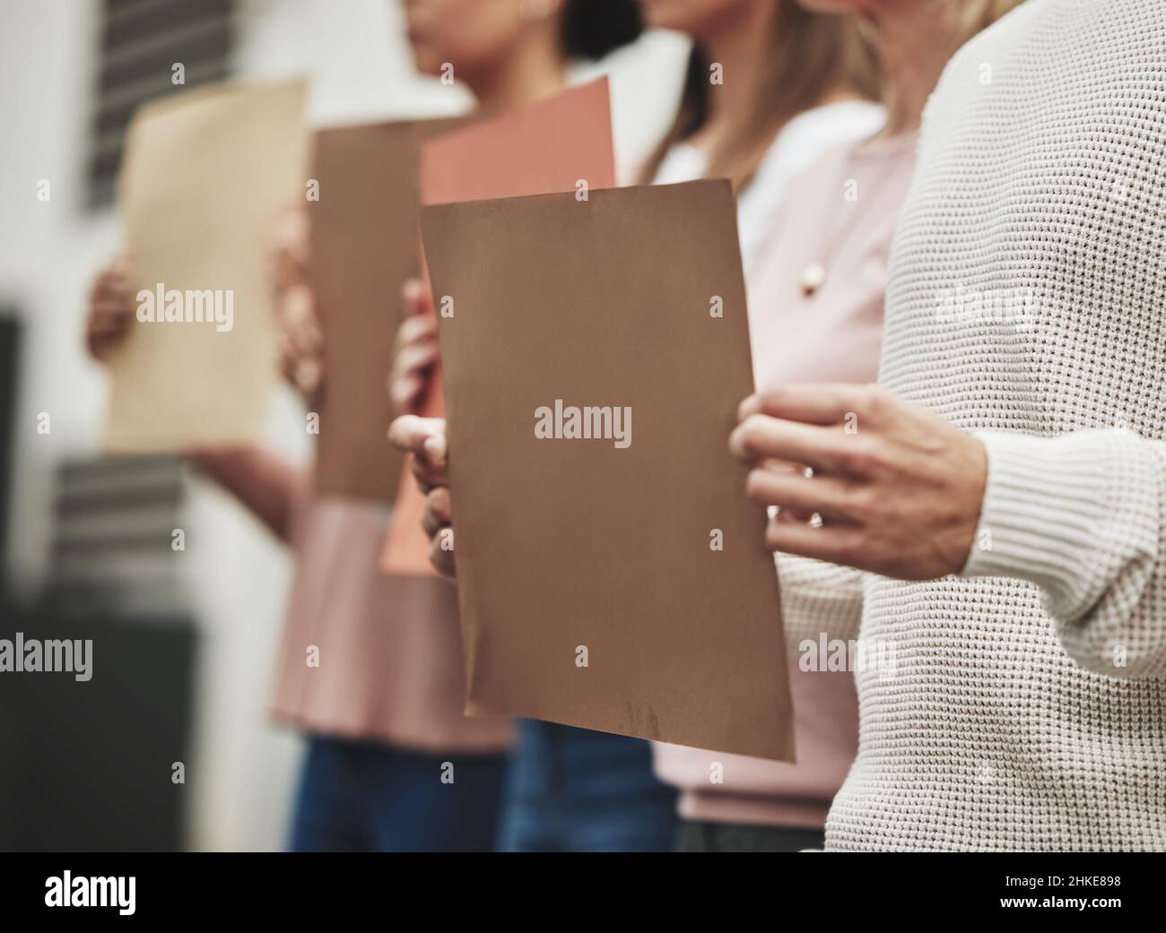 This where we draw the line. Cropped shot of a group of unrecognizable ...