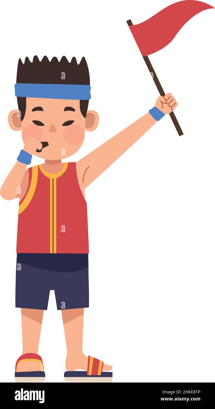 boy with flag Stock Vector Image & Art - Alamy