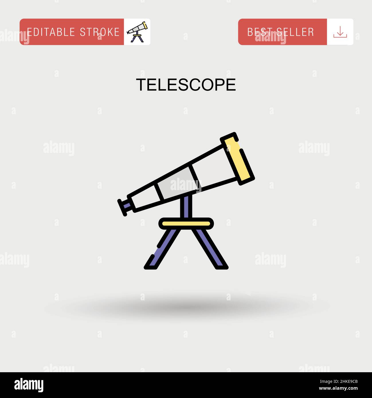 Telescope icon spyglass flat hi-res stock photography and images - Alamy