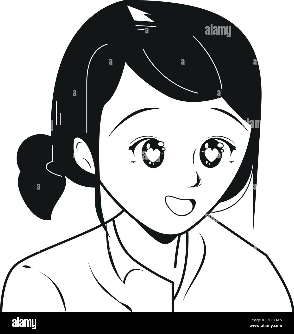 happy anime woman Stock Vector Image & Art - Alamy