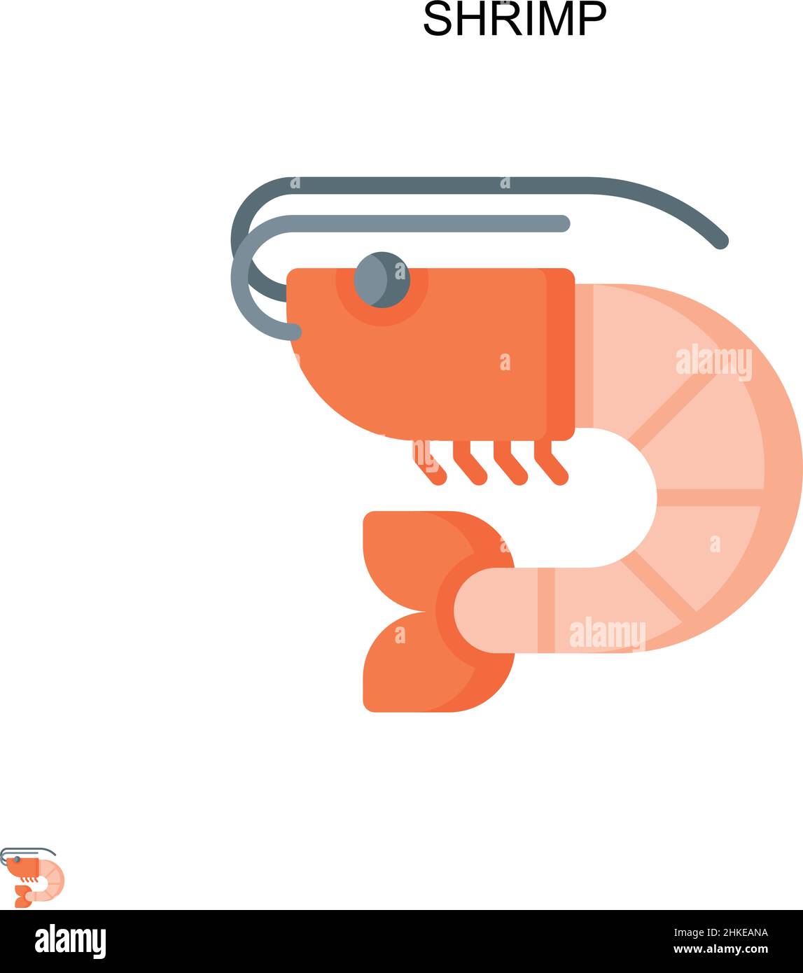 Shrimp Simple vector icon. Illustration symbol design template for web ...