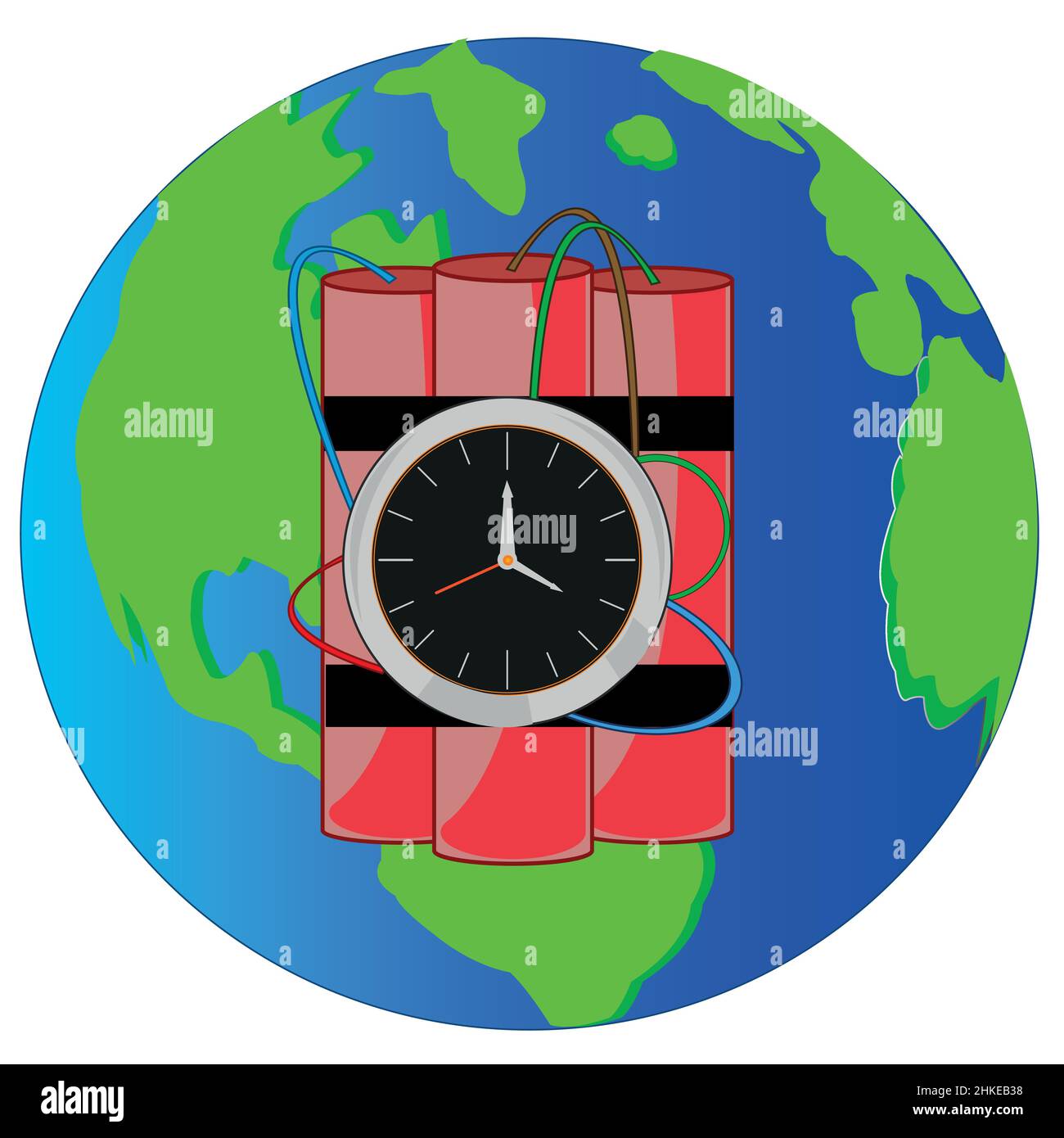 Planet land jeopardized on white background is insulated Stock Vector ...