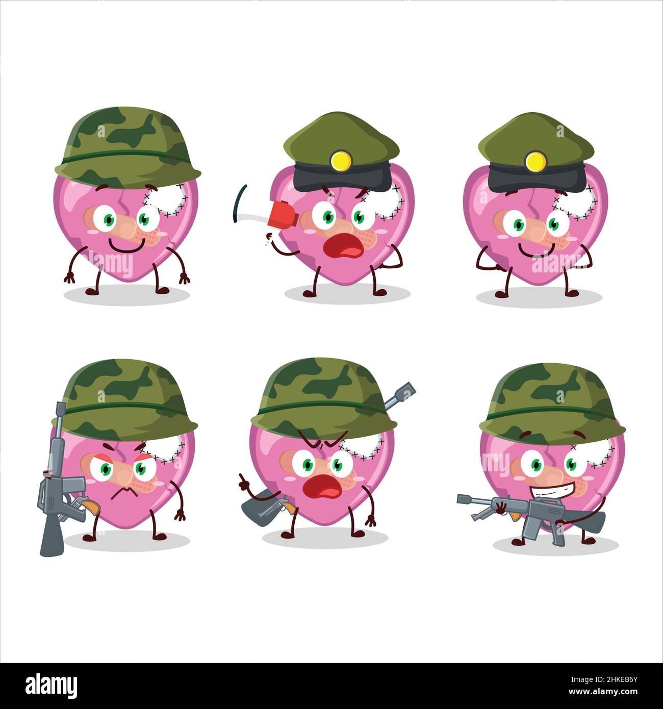 A charming soldier pink broken heart love cartoon picture bring a gun ...
