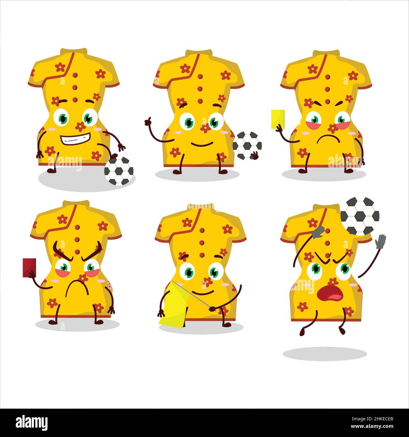 Yellow clothing of chinese woman cartoon character working as a ...