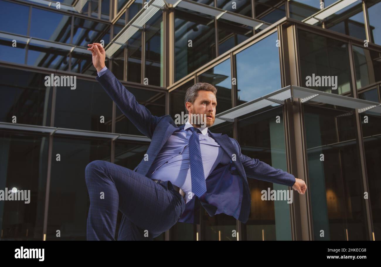 Man expressing success jumping on hi-res stock photography and images ...