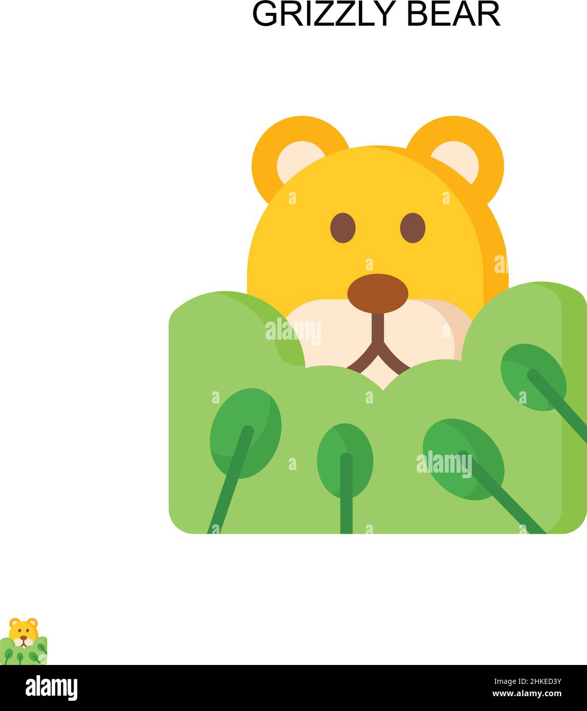 Grizzly bear Simple vector icon. Illustration symbol design template ...
