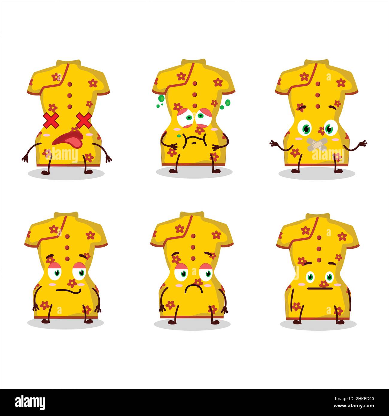 Yellow clothing of chinese woman cartoon character with nope expression ...