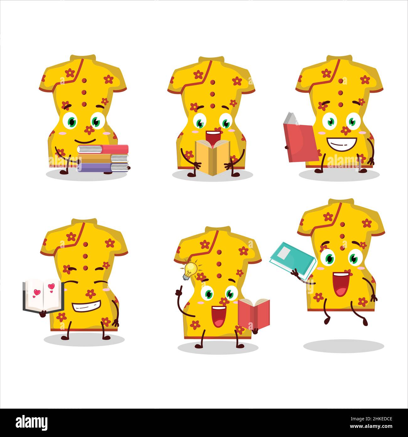A picture of yellow clothing of chinese woman cartoon character concept ...