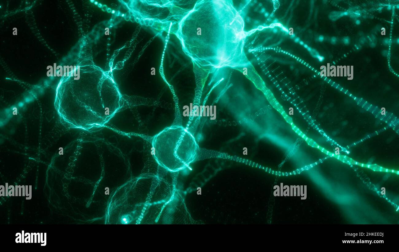 Neuronal network of neuron cells. 3D illustration Stock Photo - Alamy