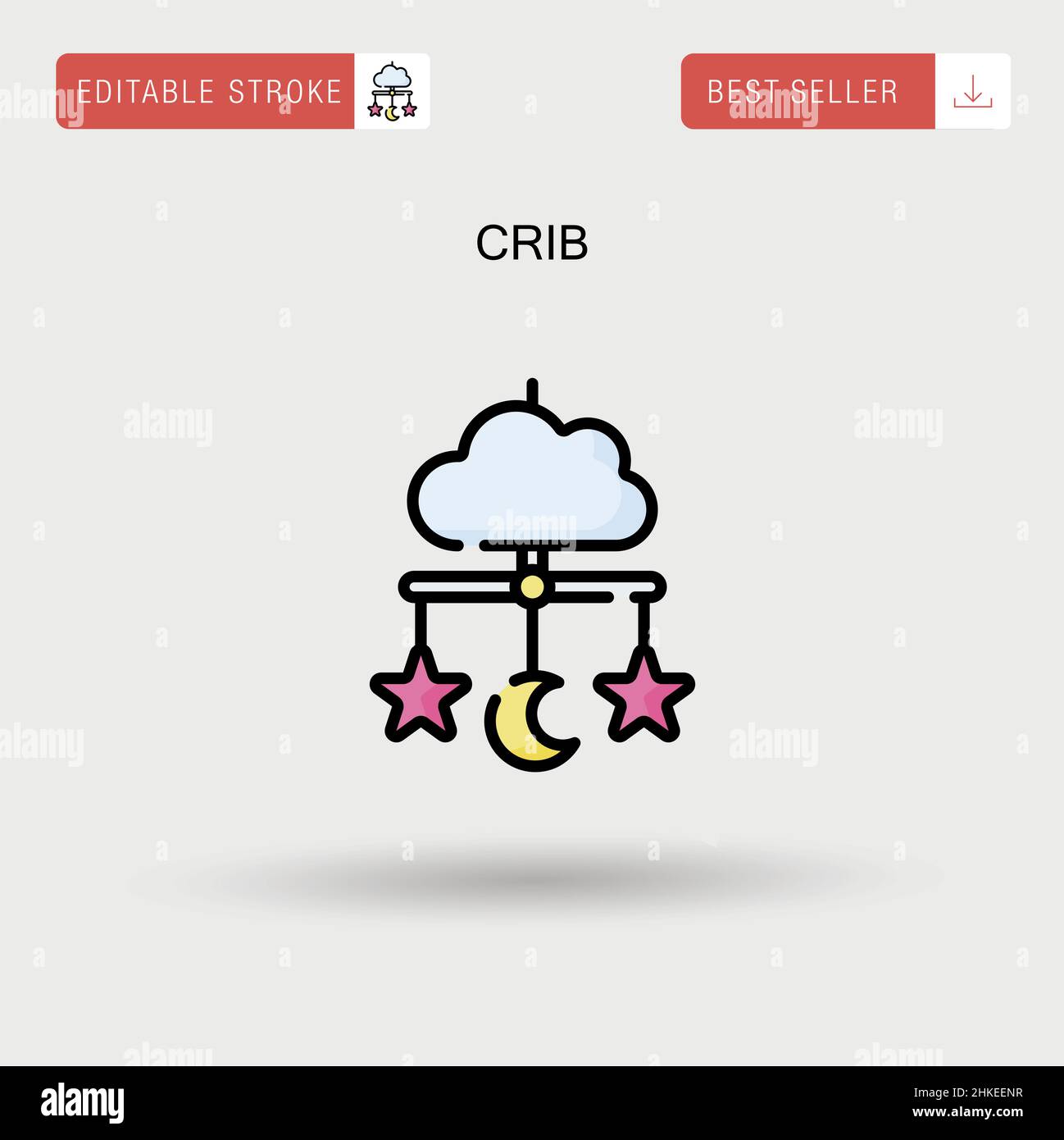 Crib Simple vector icon Stock Vector Image & Art - Alamy