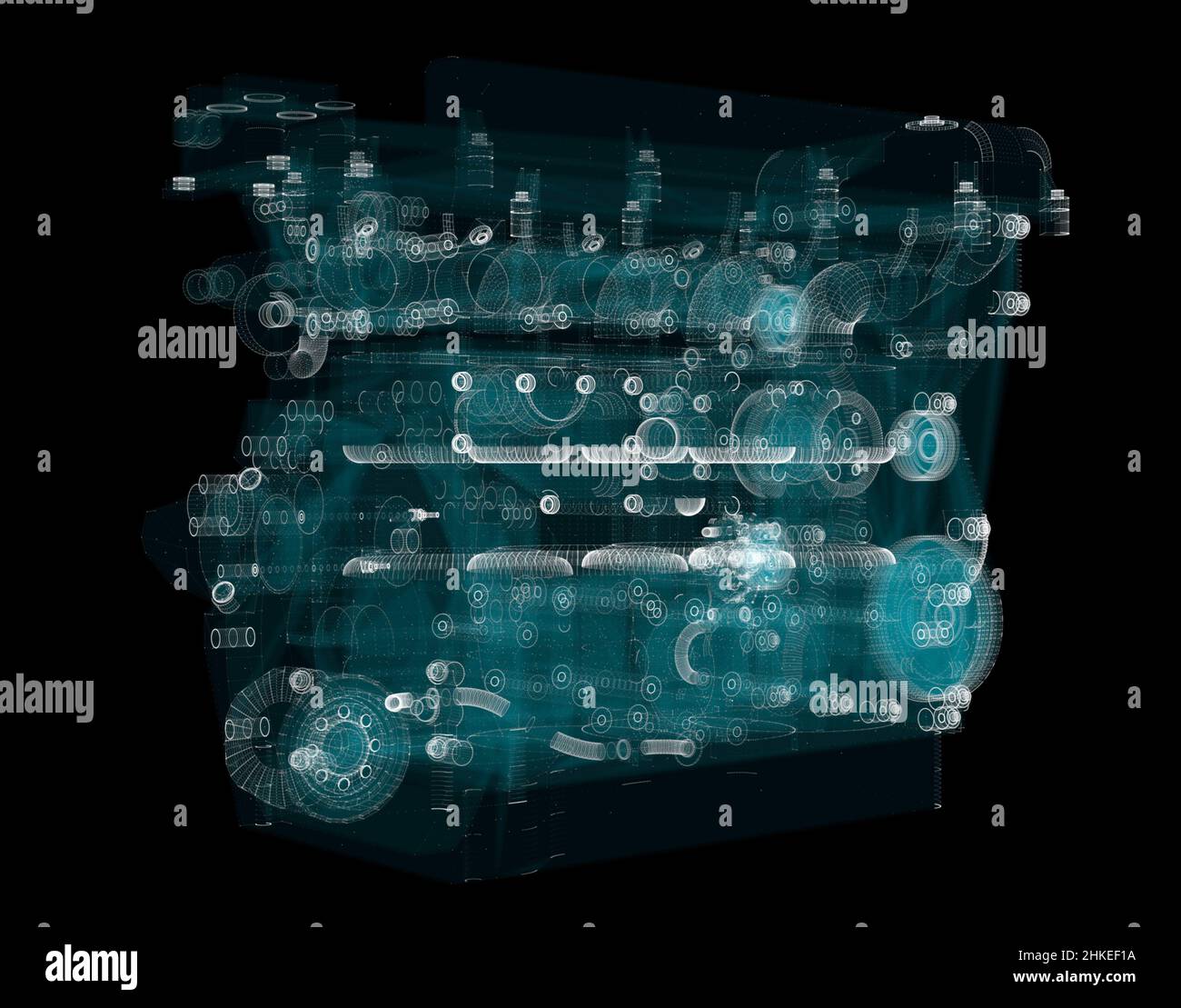 3D rendering, Holographic Particle engine Stock Photo - Alamy