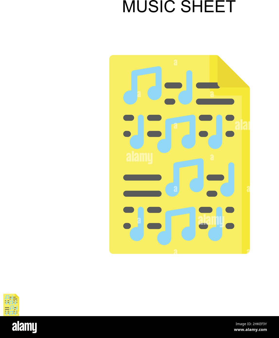 Music sheet Simple vector icon. Illustration symbol design template for ...
