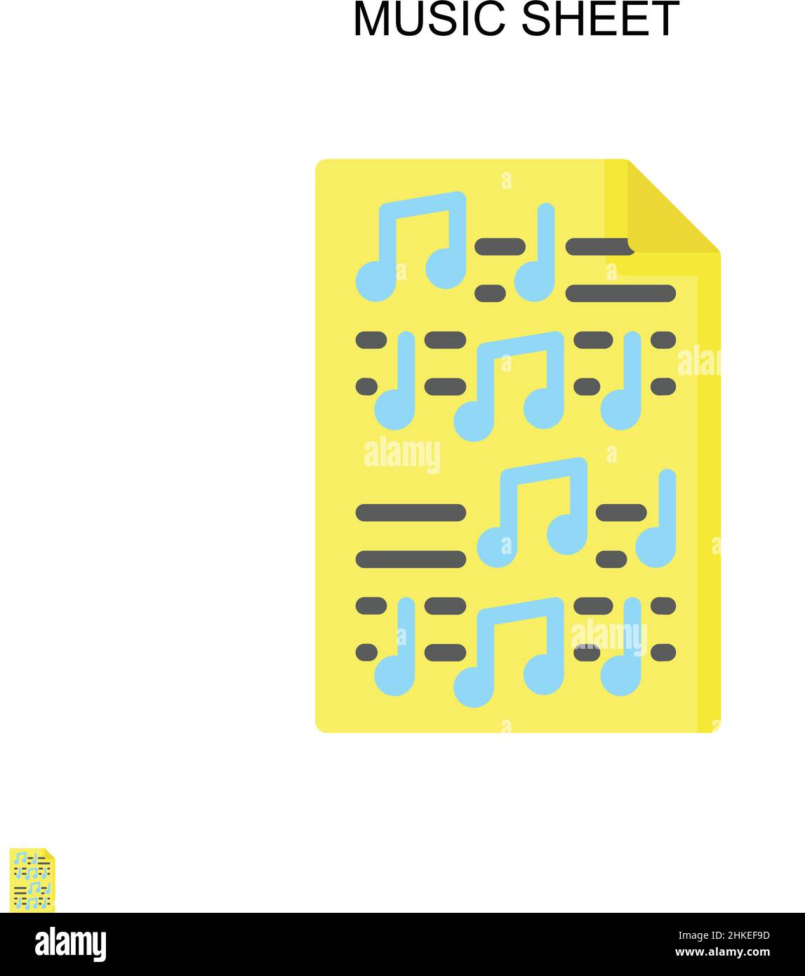 Music sheet Simple vector icon. Illustration symbol design template for ...