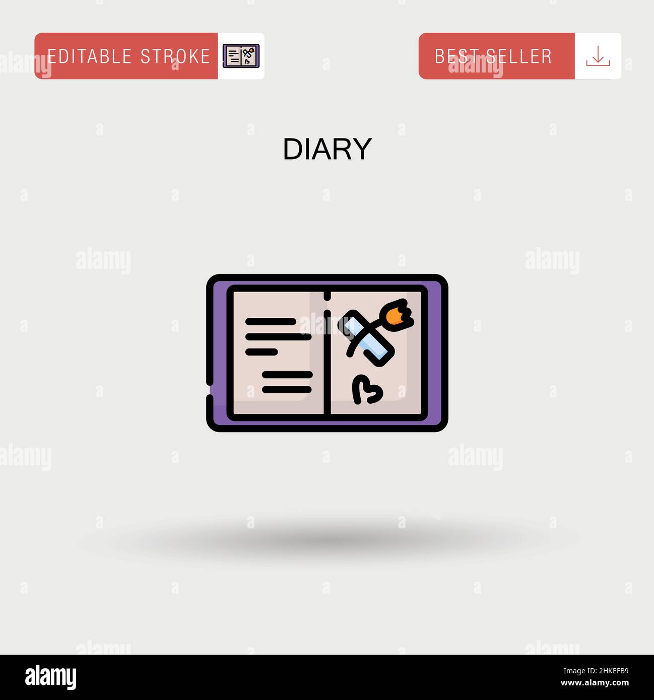 Diary Simple vector icon Stock Vector Image & Art - Alamy