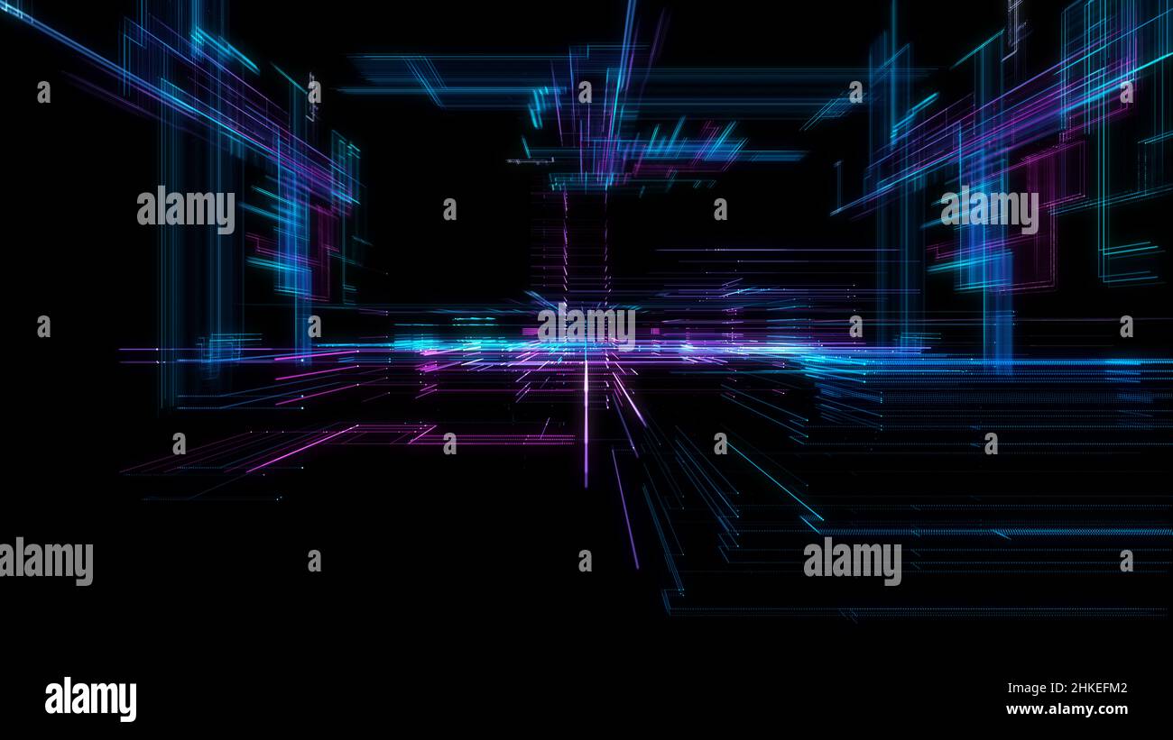 Digital Cyberspace with Particles. Techology background Stock Photo - Alamy