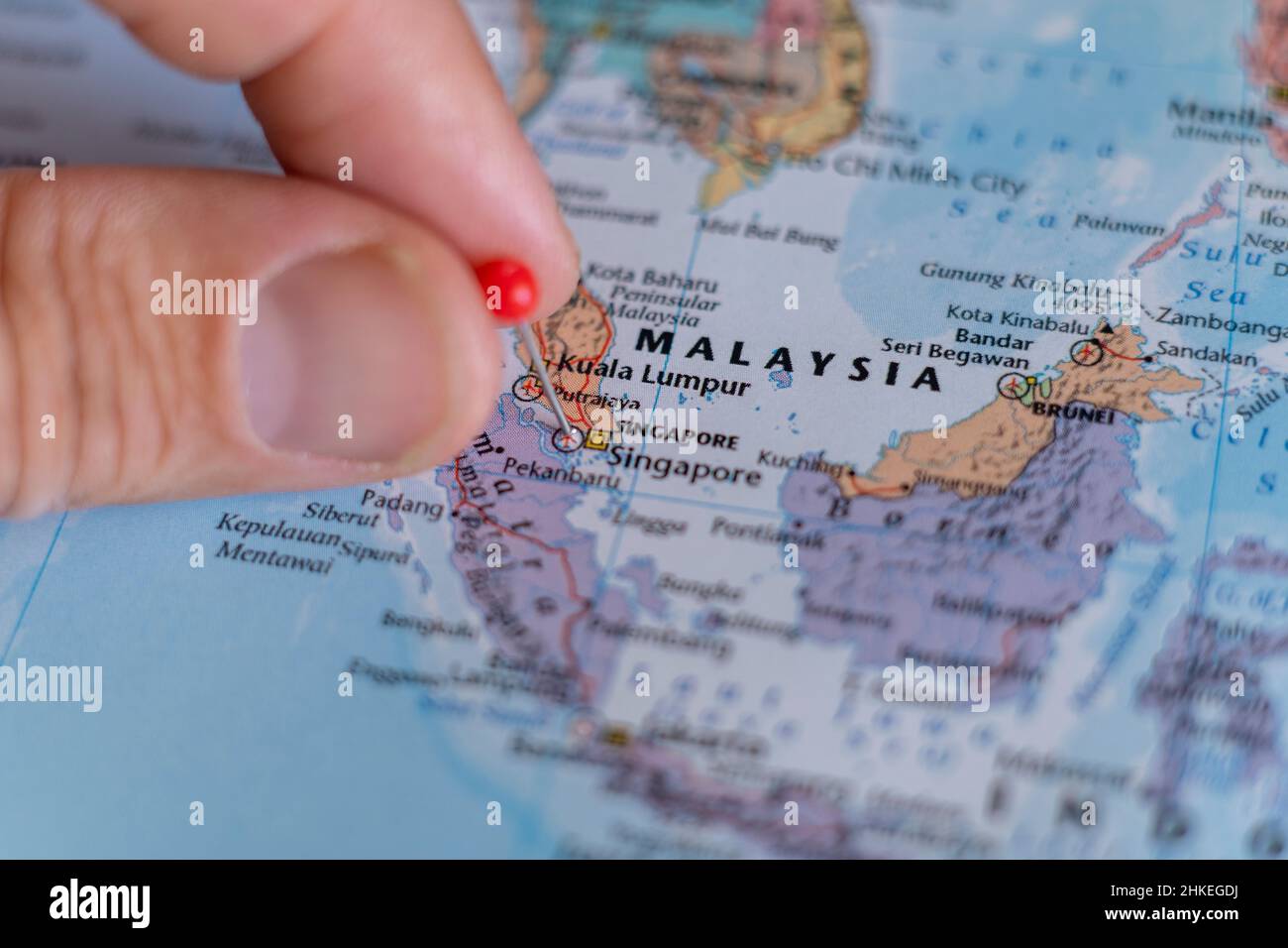 Malaysia pin on a world map. Malaysia travel destination planning ...