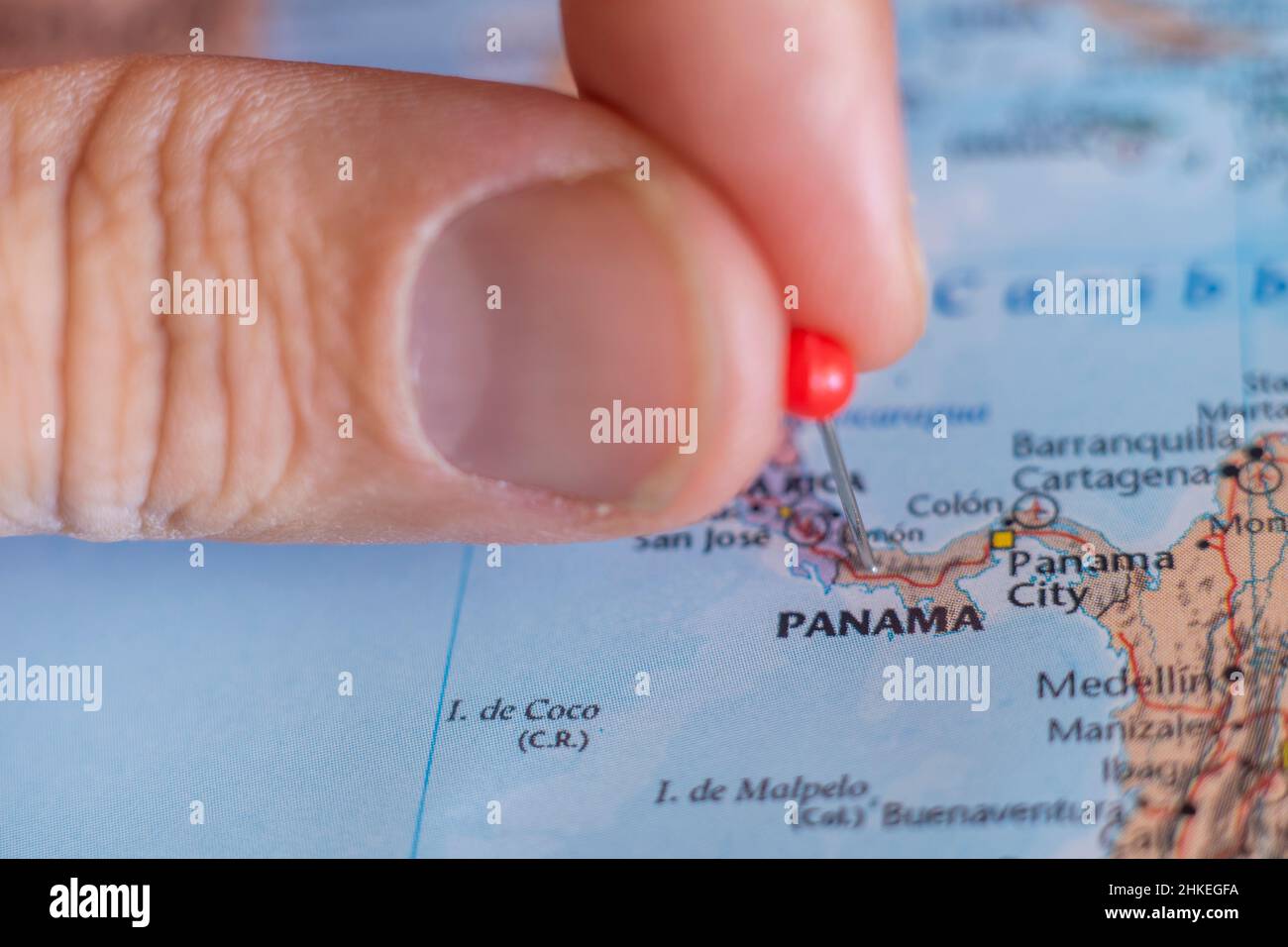 Panama pin on a world map. Panama travel destination planning pinned ...