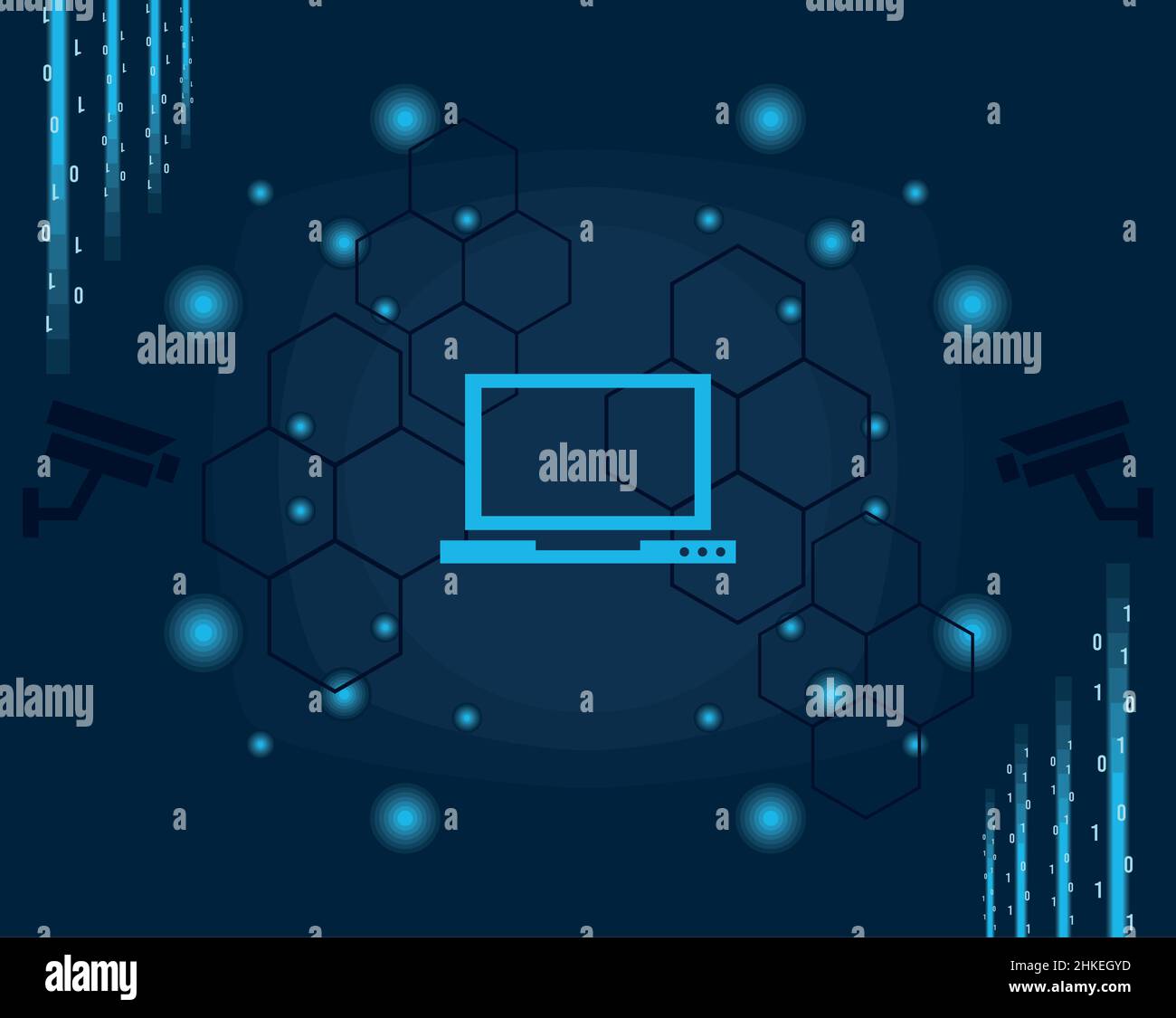 cyber security laptop poster Stock Vector Image & Art - Alamy