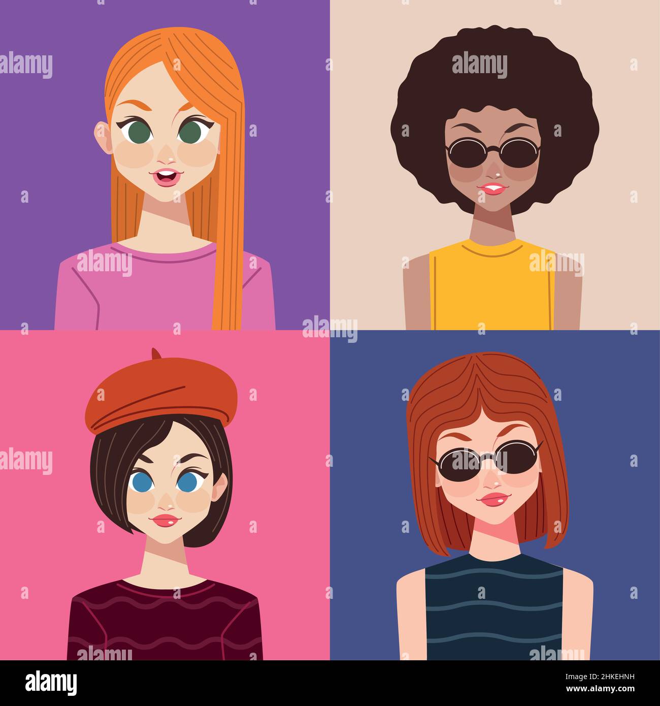 women cartoons set Stock Vector Image & Art - Alamy