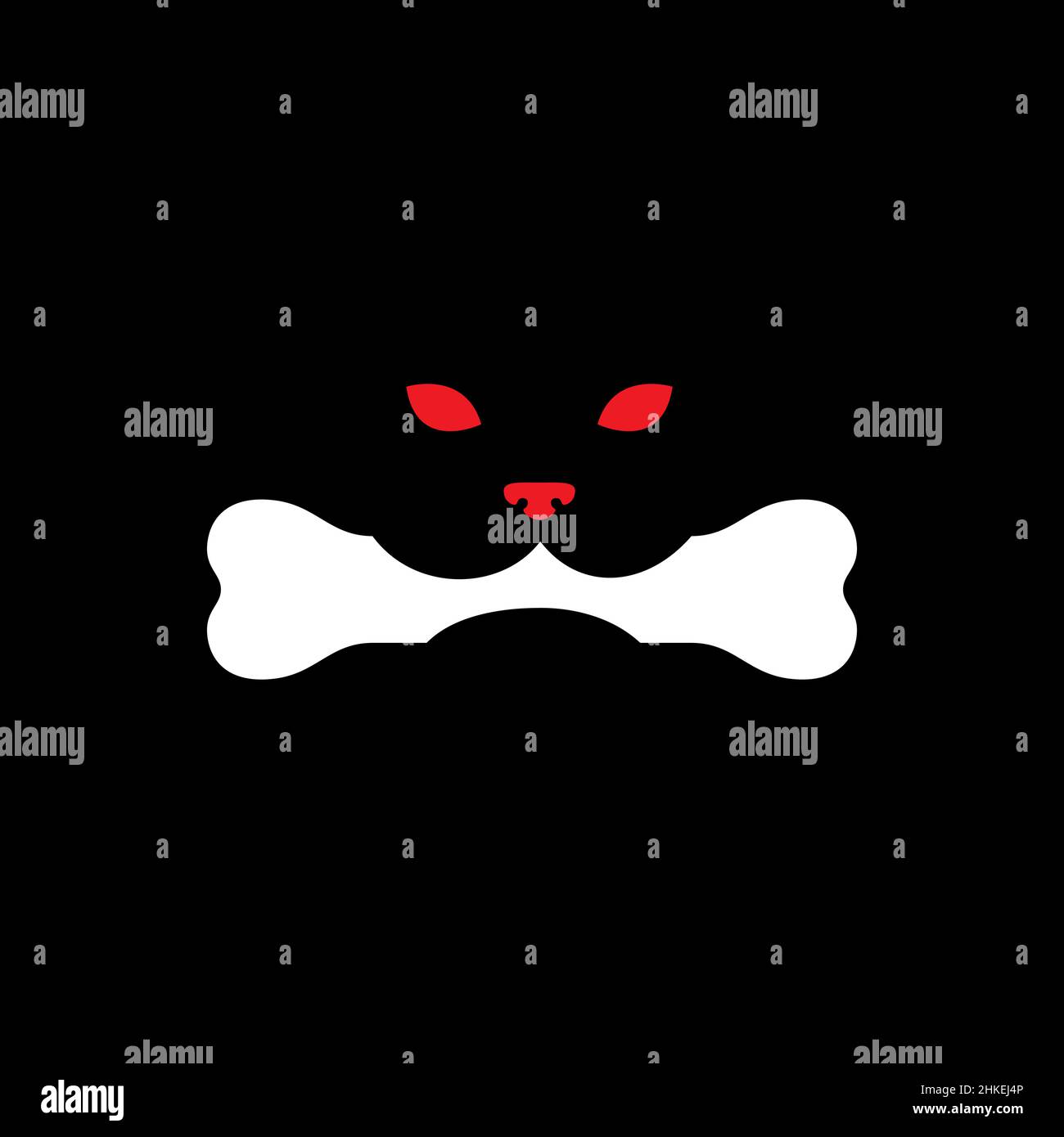 black dog bites bone logo design vector graphic symbol icon ...