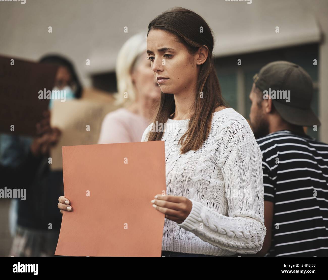 Do not be dismayed. Cropped shot of an attractive young woman holding a ...