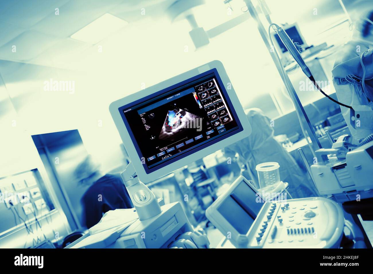 Medical lab with electronic equipment and working staff Stock Photo - Alamy