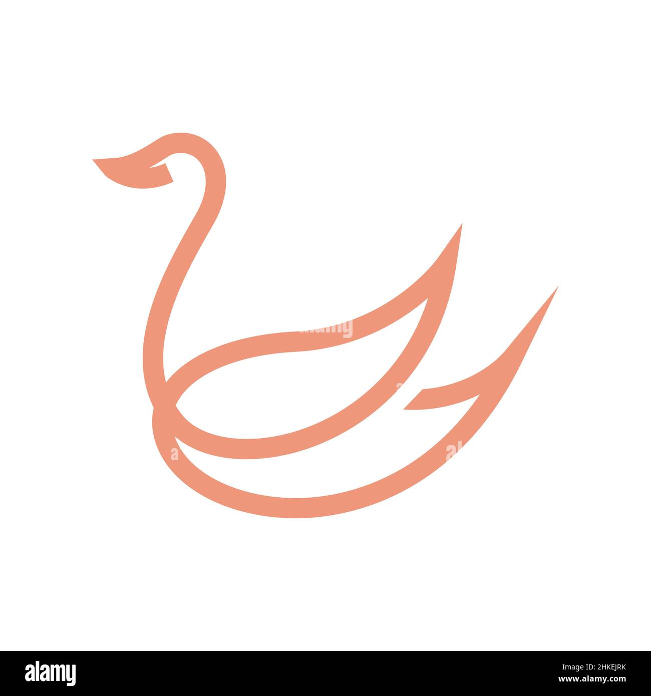 continuous line goose or swan logo design, vector graphic symbol icon ...