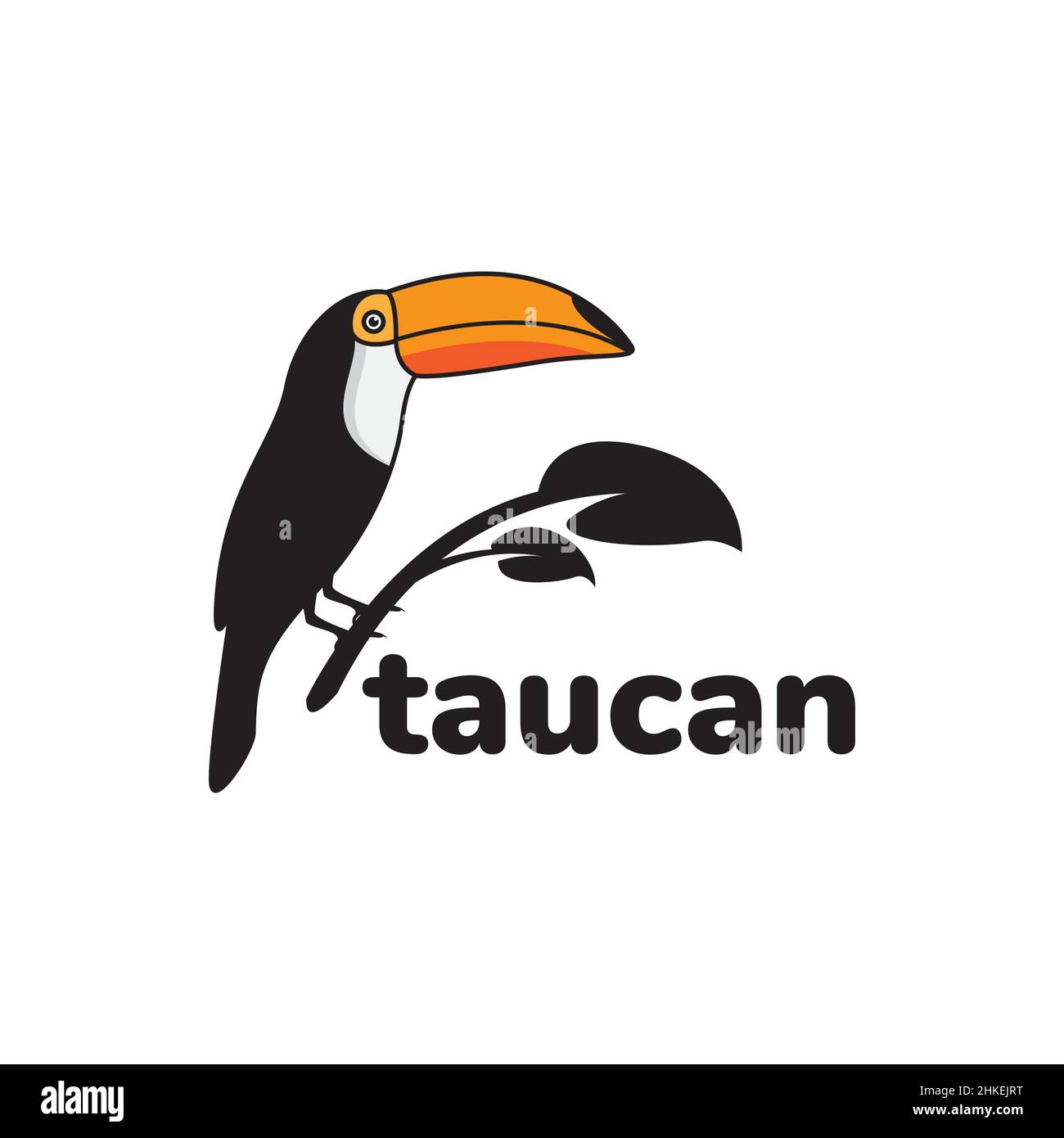 colorful bird toucan with branch logo design vector graphic symbol icon ...