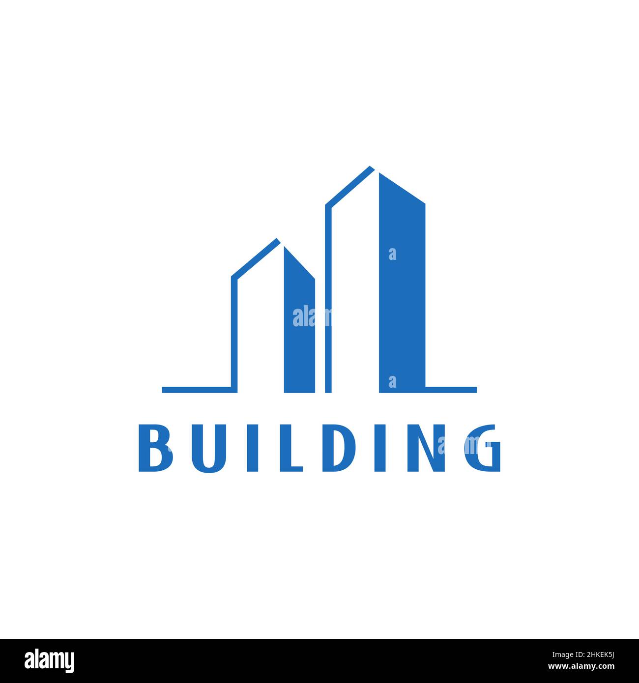 simple two skyscraper blue logo design vector graphic symbol icon ...