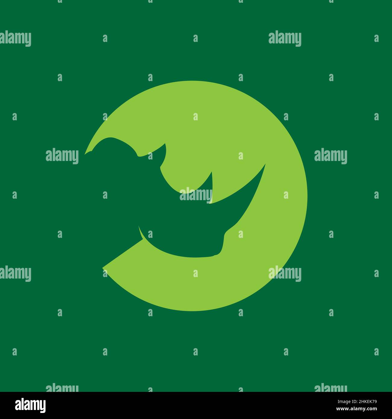 negative space circle with rhino logo design, vector graphic symbol ...