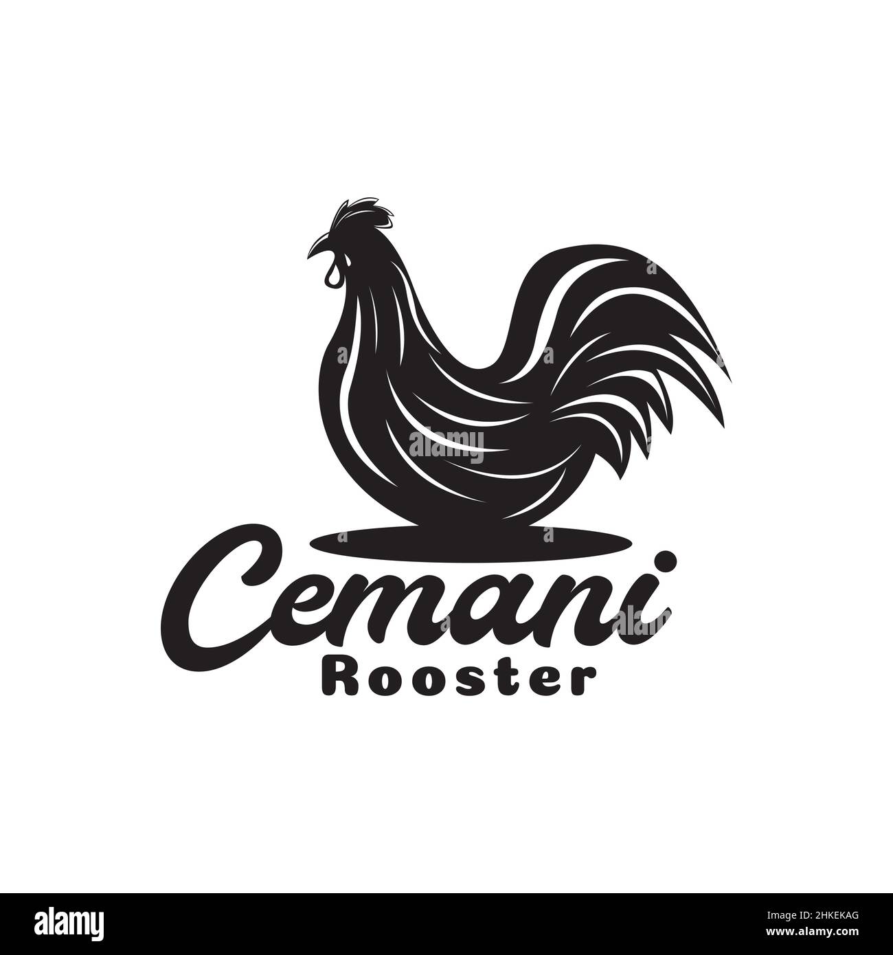 black rooster cemani logo design, vector graphic symbol icon ...