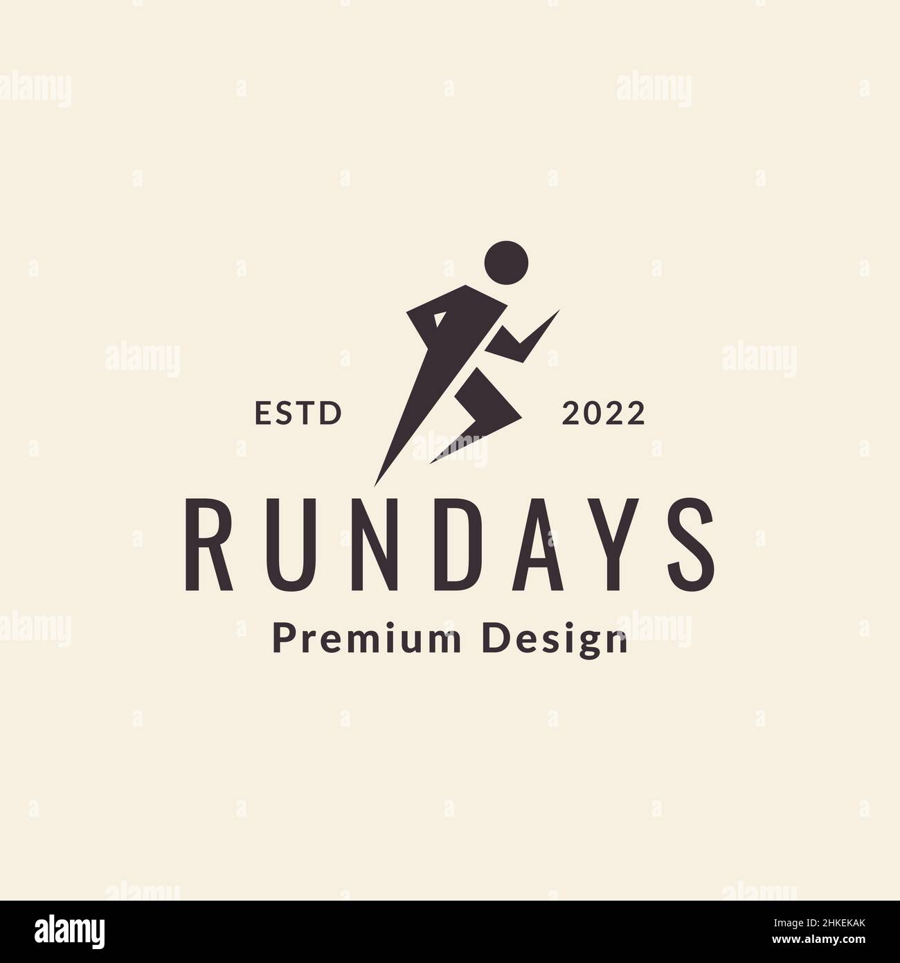 hipster person runner logo design, vector graphic symbol icon ...