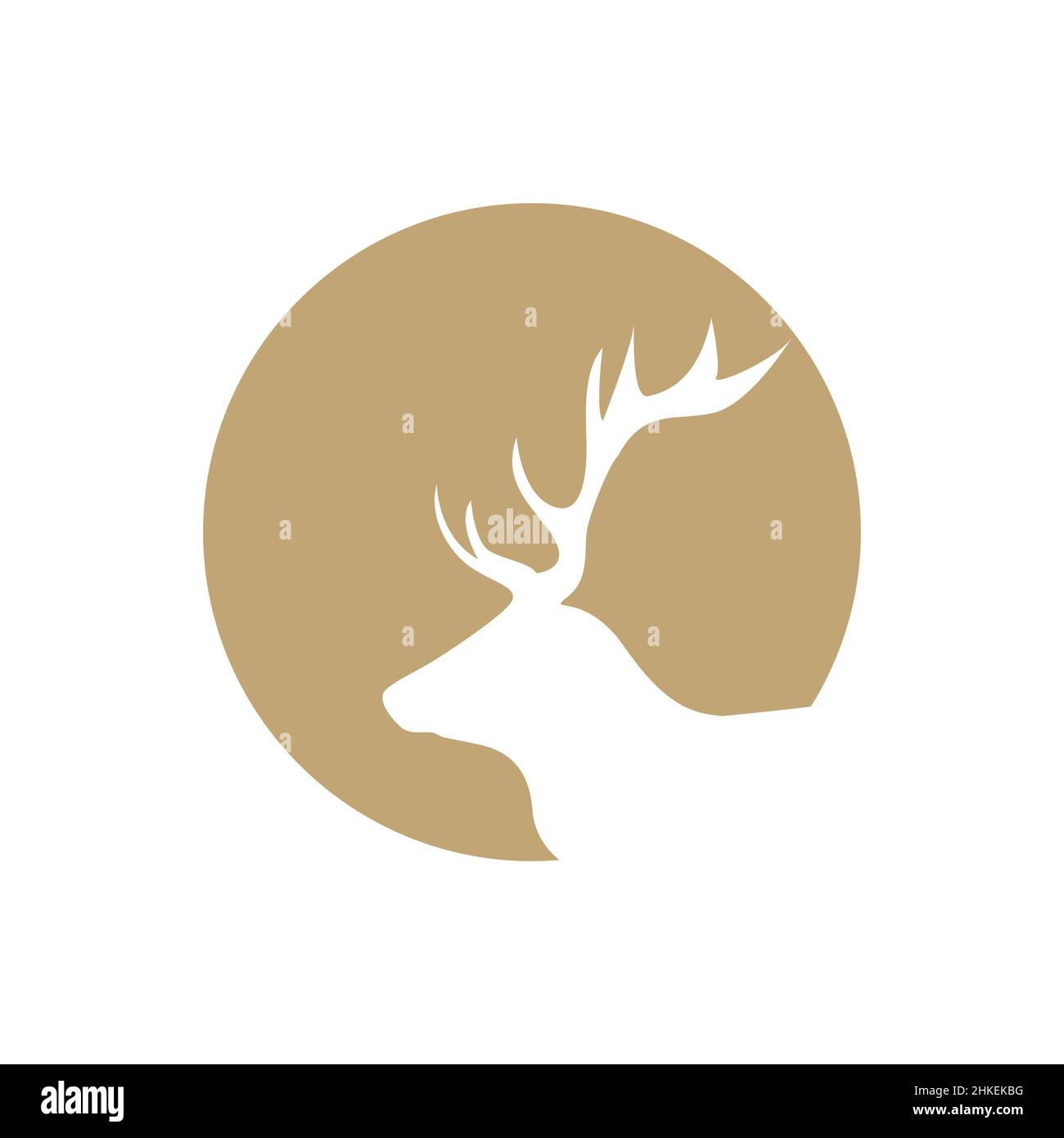 negative space circle with deer logo design, vector graphic symbol icon ...