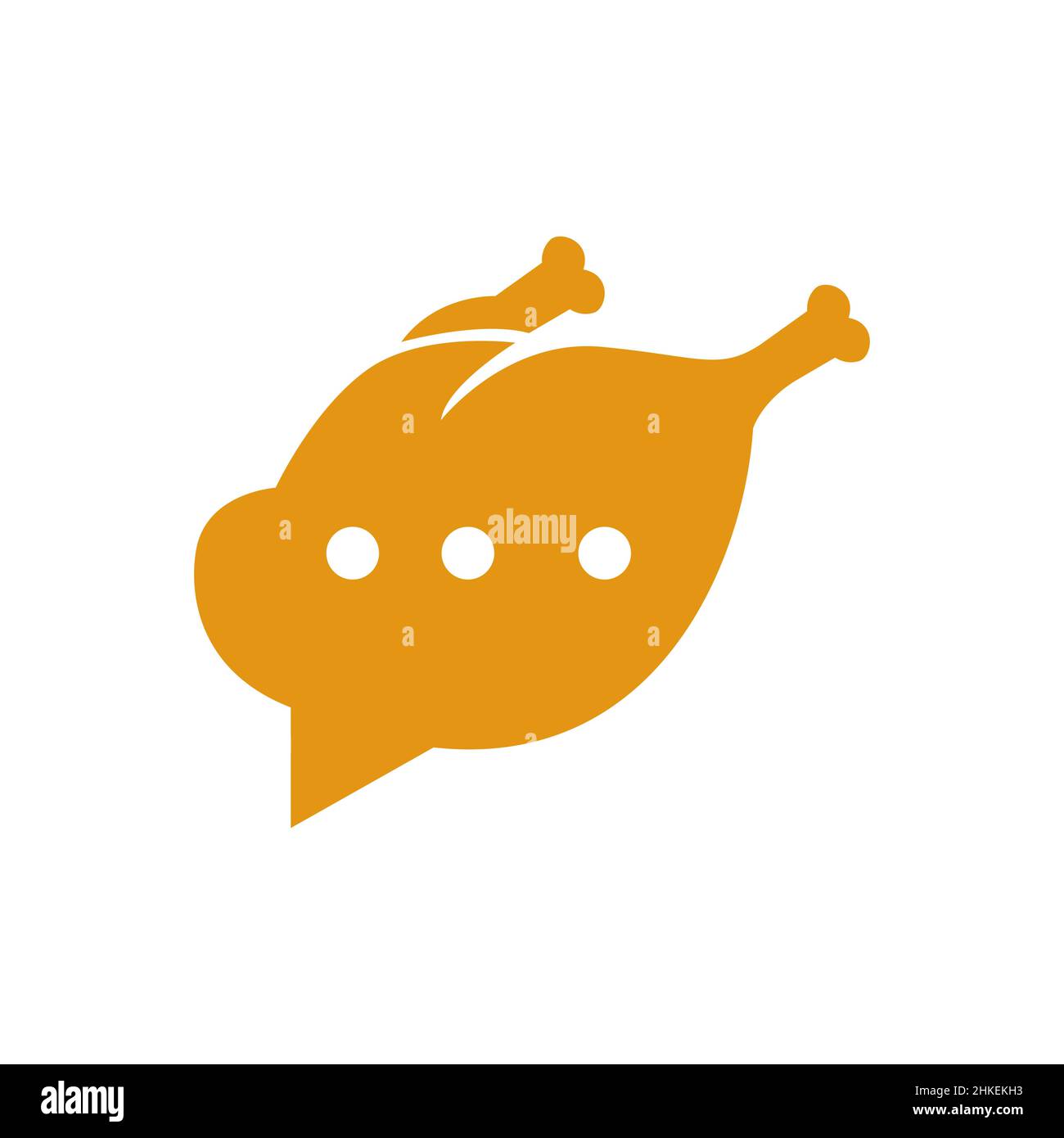 chicken meat talk chat logo design, vector graphic symbol icon ...