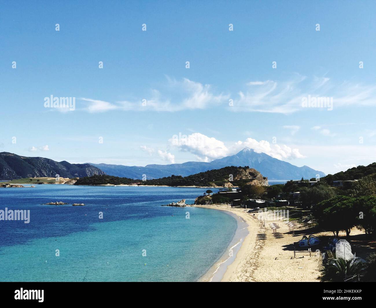 Scenic view of beautiful beach in Crete, Greece at summertime Stock ...