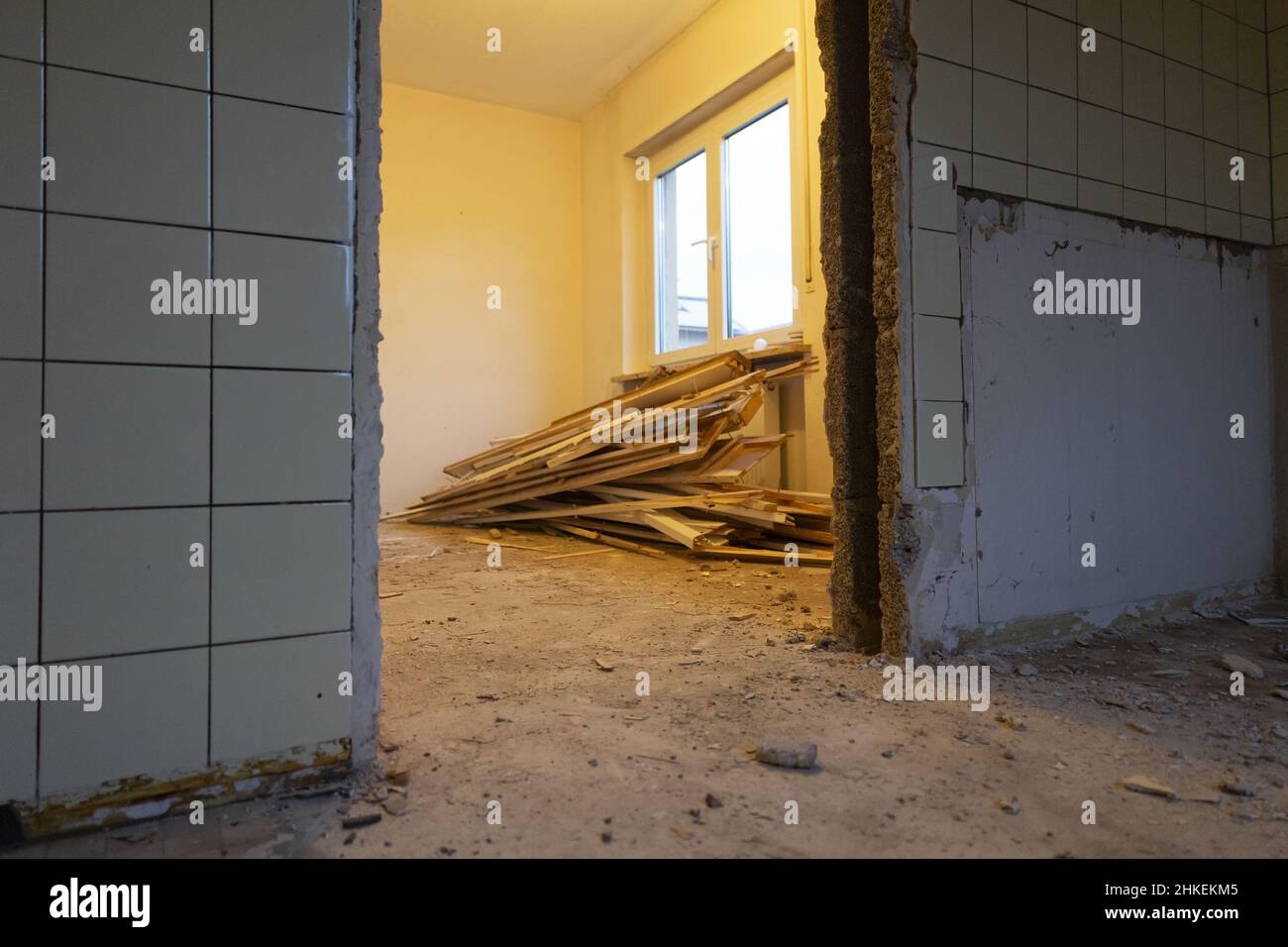 Inside view of a house under construction Stock Photo - Alamy