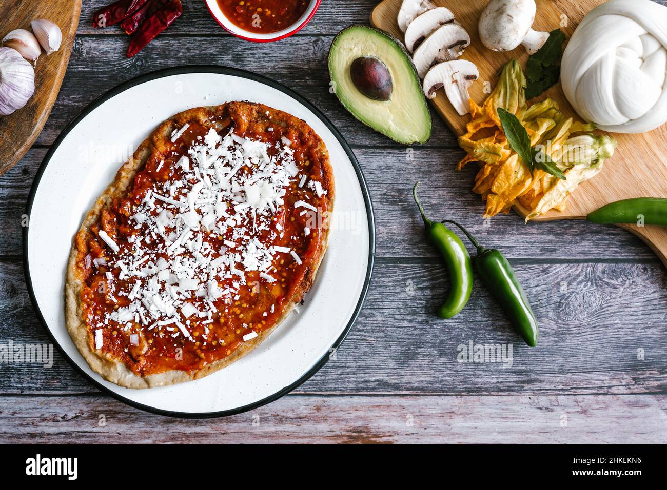 Memela, sope, quesadilla poblana typical food in the breakfast of the ...
