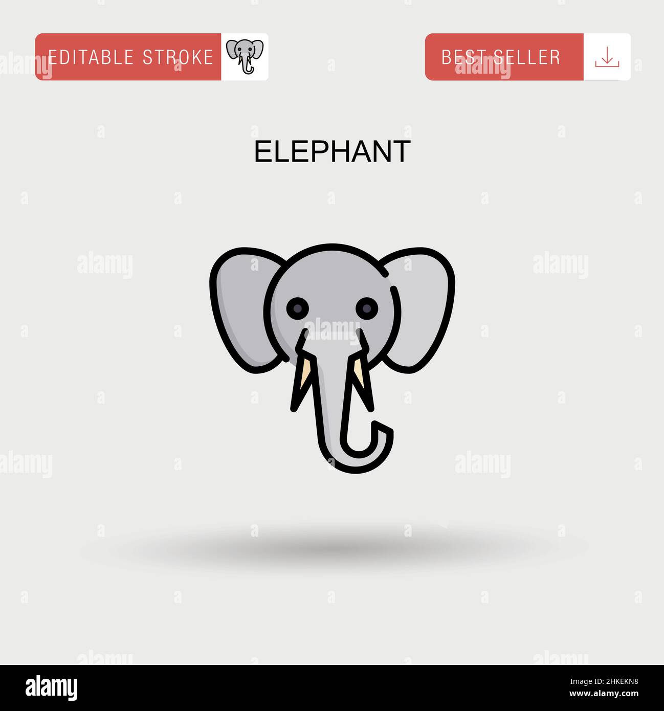 Elephant Simple vector icon Stock Vector Image & Art - Alamy