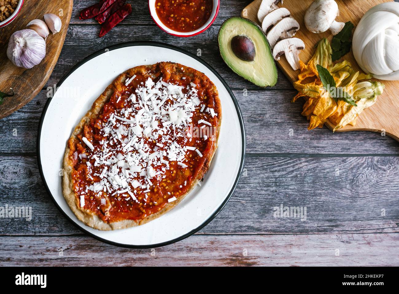 Memela, sope, quesadilla poblana typical food in the breakfast of the ...