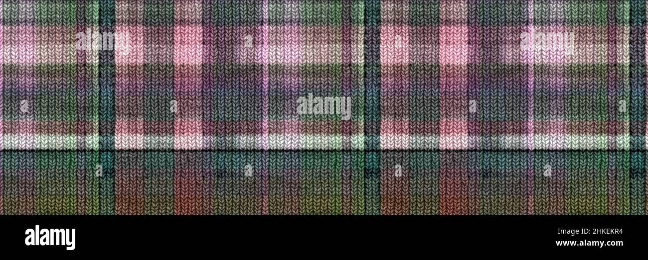 Classic winter tartan knit wool plaid seamless edging border. Retro ...