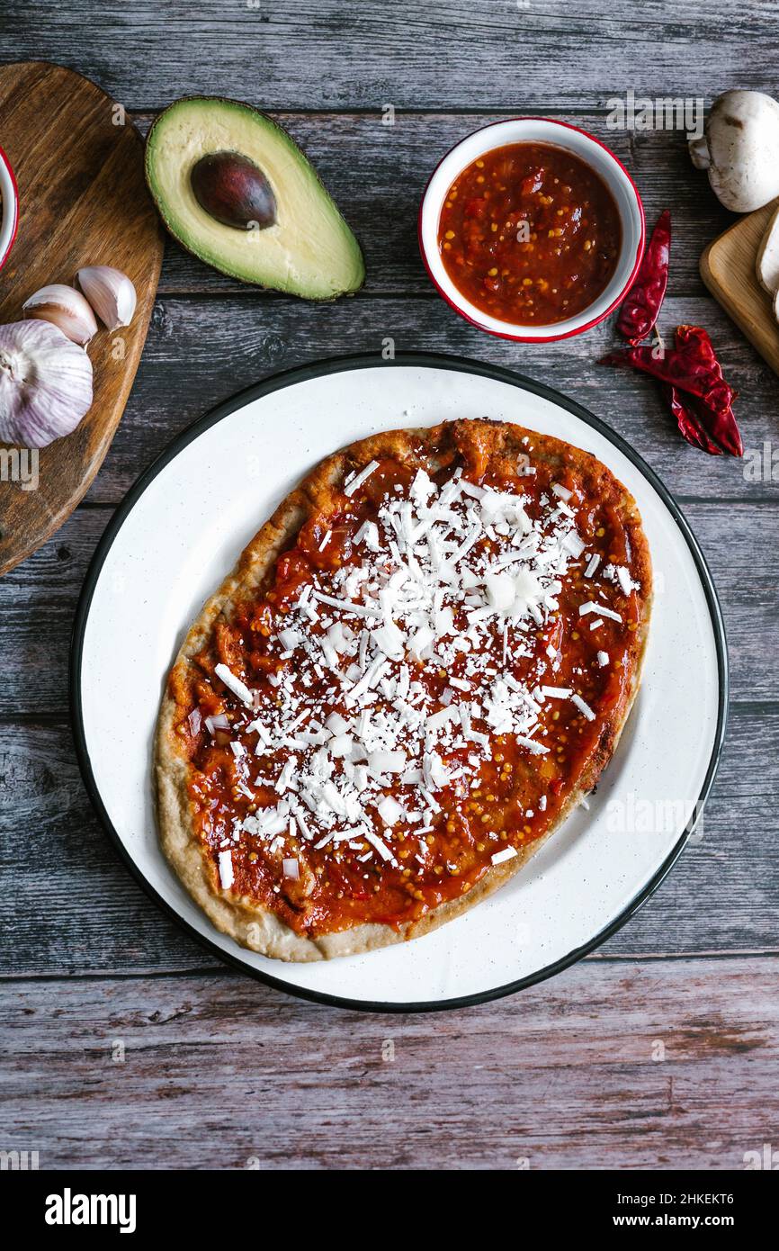 Memela, sope, quesadilla poblana typical food in the breakfast of the ...